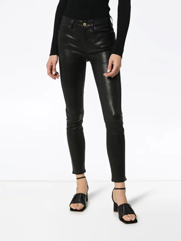 FRAME Le High Skinny Leather Trousers