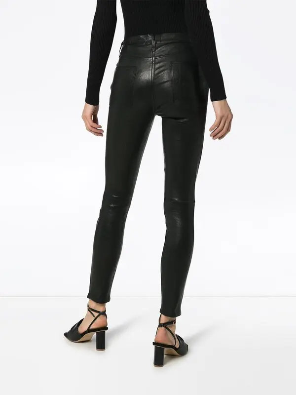 FRAME Le High Skinny Leather Trousers
