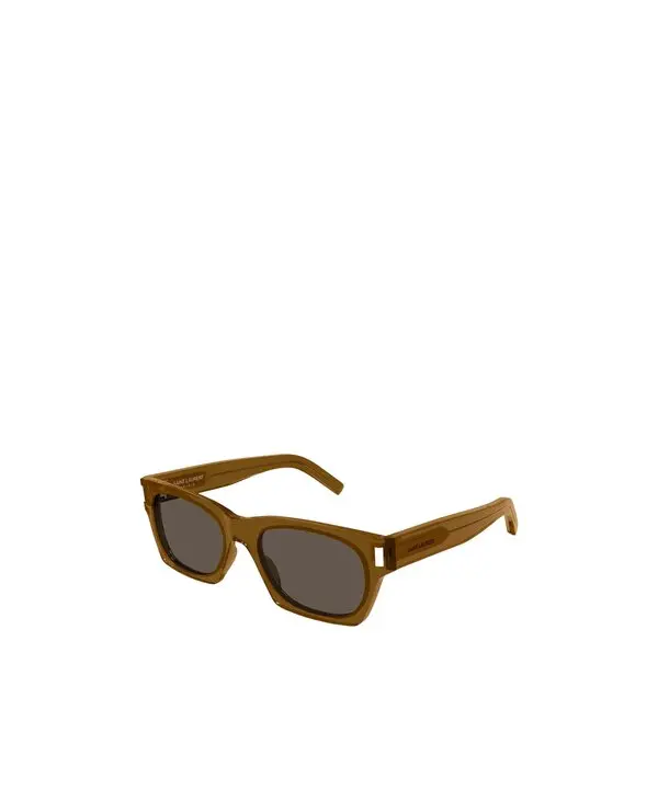 Saint Laurent Rectangular Frame Sunglasses - Bright Brown