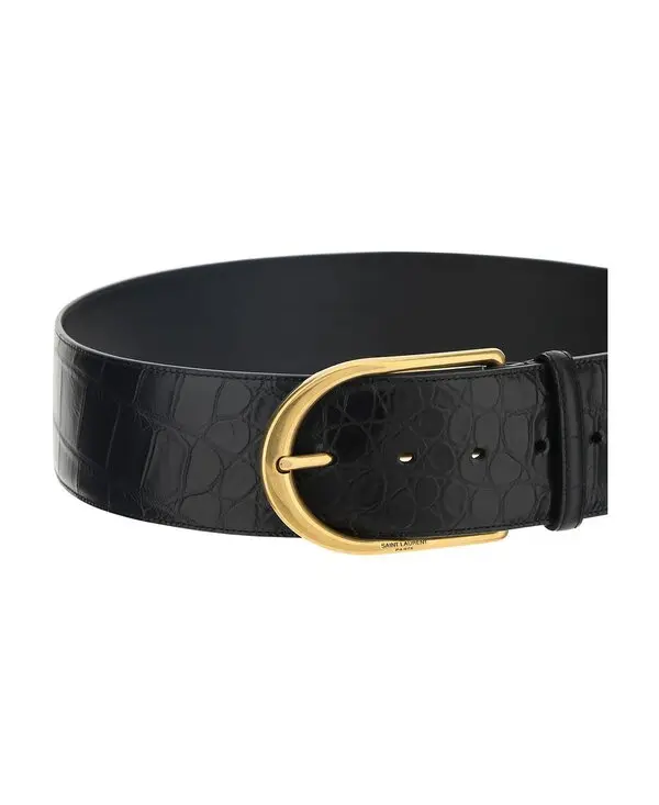 Saint Laurent Embossed Buckle Belt