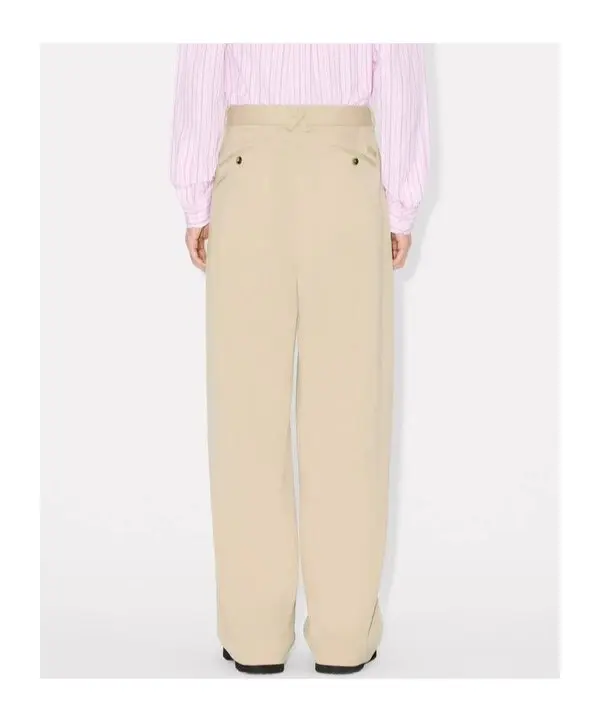 Kenzo Straight Tailored Virgin Wool Polyester Pants