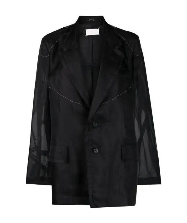 MAISON MARGIELA Single-breasted Sheer Sleeve Blazer