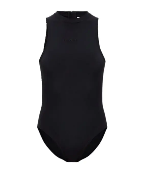 Vetements Logo Embroidered Sleeveless Bodysuit - Black