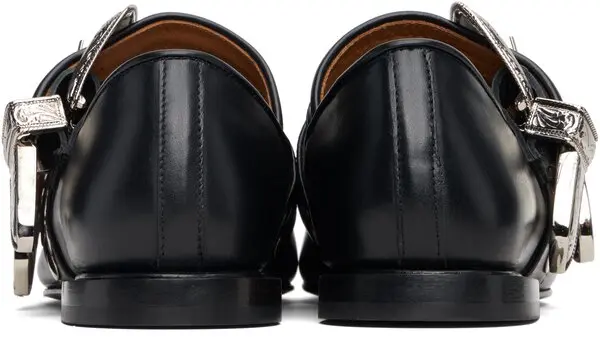 Toga Buckle-detail Leather Ballet Flats