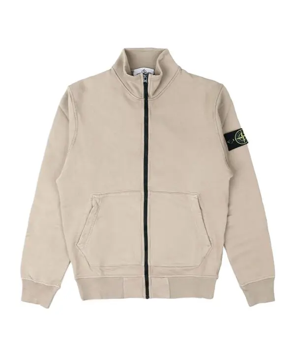 Stone Island Logo Patch High Neck Zip-up Sweatshirt