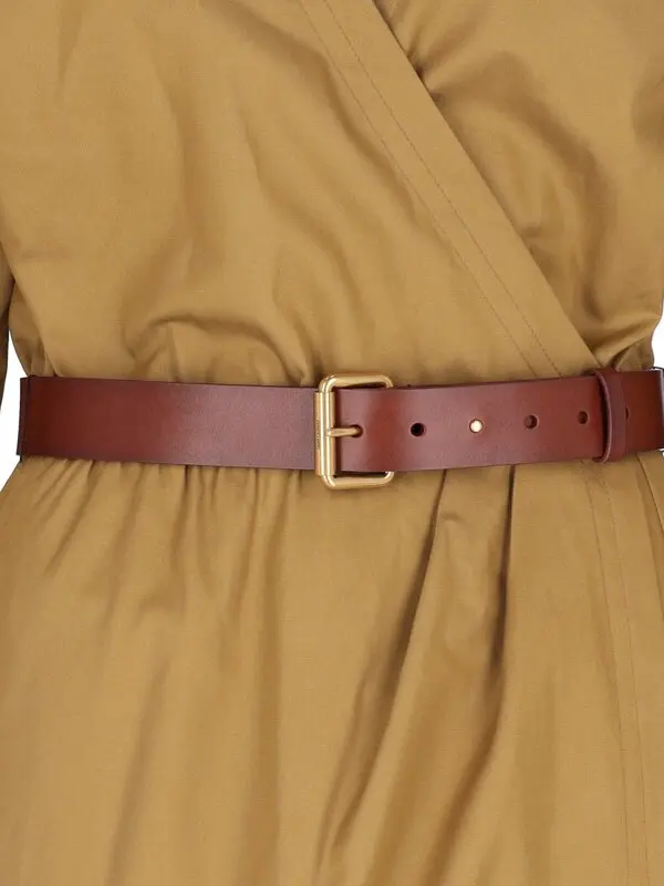 Saint Laurent V-neck Belted Dress