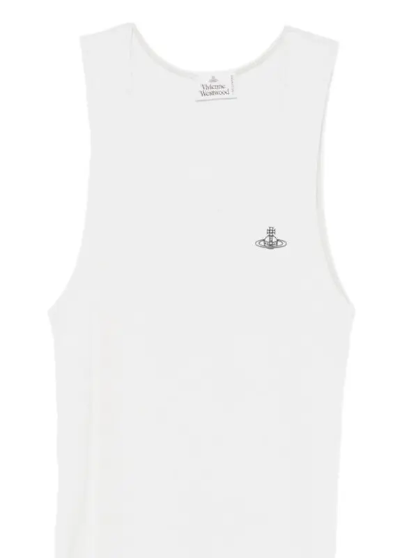 VIVIENNE WESTWOOD Logo Embroidered Sleeveless T-shirt