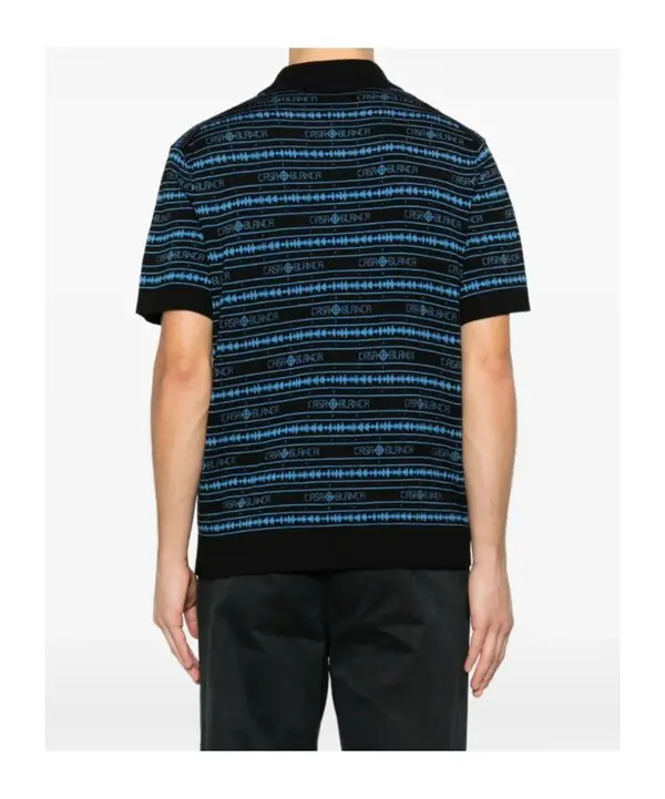 Casablanca Branded Striped Polo Shirt
