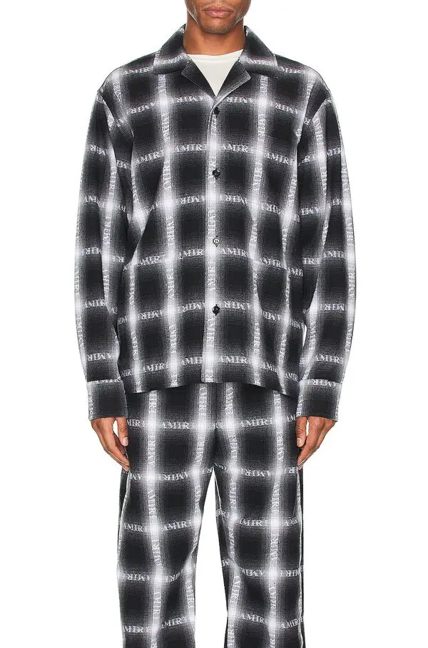 Amiri Checked Logo-print Shirt