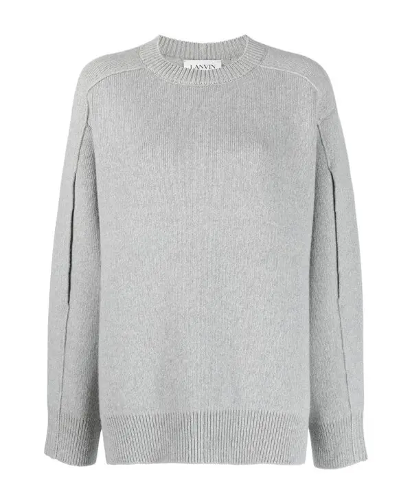 LANVIN Round Neck Cape-back Jumper - Gray