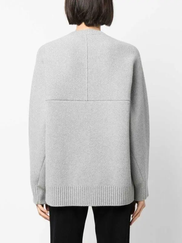 LANVIN Round Neck Cape-back Jumper - Gray