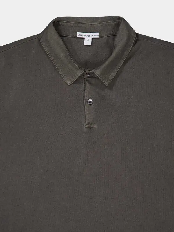 JAMES PERSE Short-sleeved Jersey Polo Shirt - Black