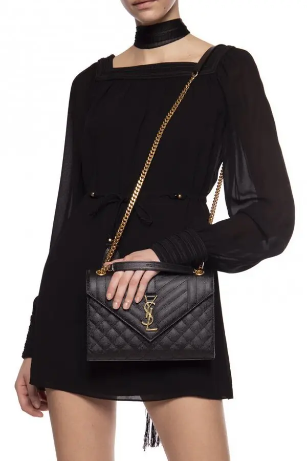 Saint Laurent Matelassé Envelope Medium Shoulder Bag