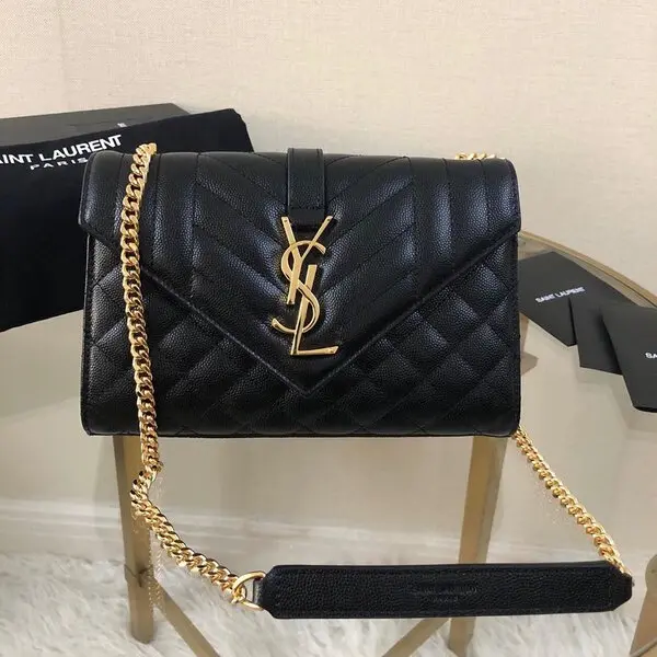 Saint Laurent Matelassé Envelope Medium Shoulder Bag