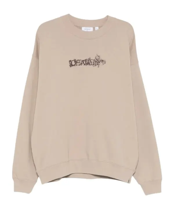 Off-White Long-sleeved Sweatshirt With Logo Detail - Nude