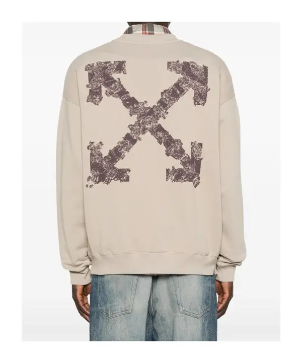 Off-White Long-sleeved Sweatshirt With Logo Detail - Nude