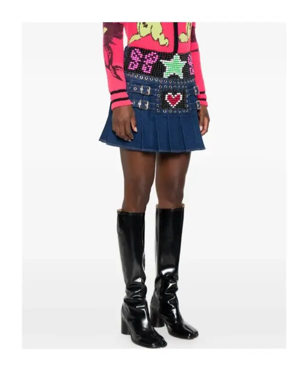 CHOPOVA LOWENA Beaded Heart Mini Skirt