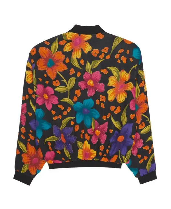 Saint Laurent Floral Crepe Teddy Jacket