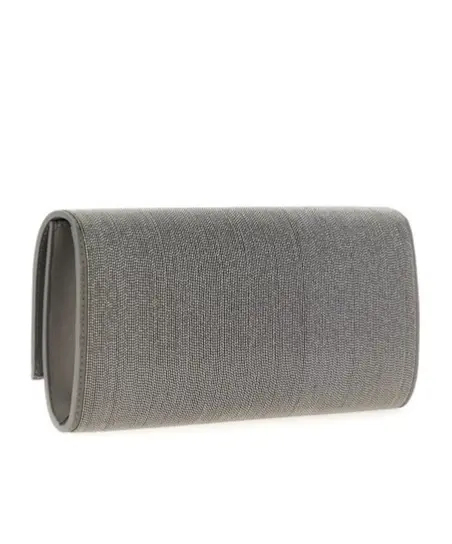 Brunello Cucinelli Precious Monili Foldover Clutch Bag - Gray