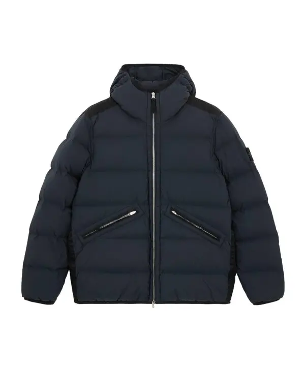 Stone Island Padded Hooded Jacket - Navy Blue