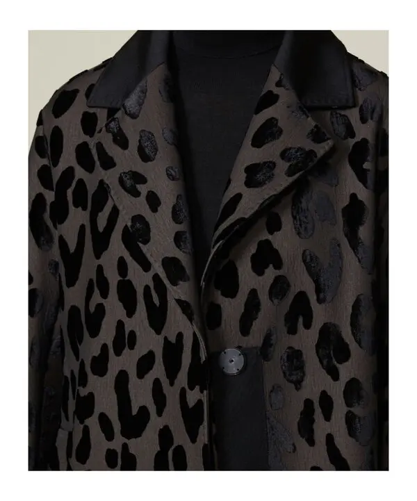 Max Mara Single-breasted Spotted Velvet Coat