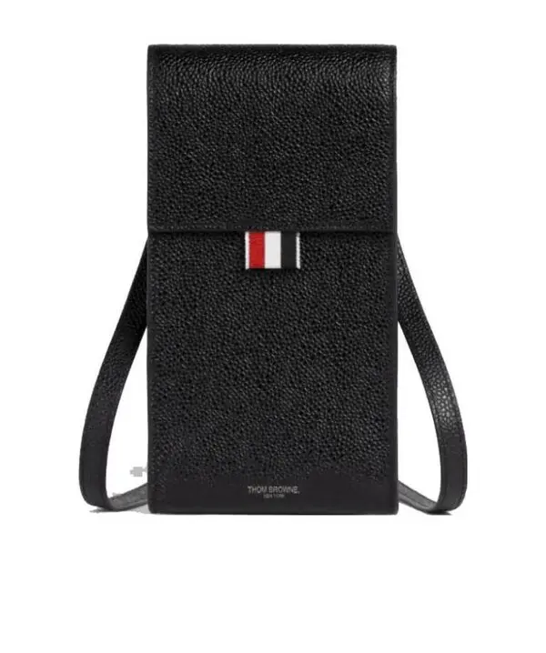 Thom Browne Folover-top Strapped Phone Holder - Black