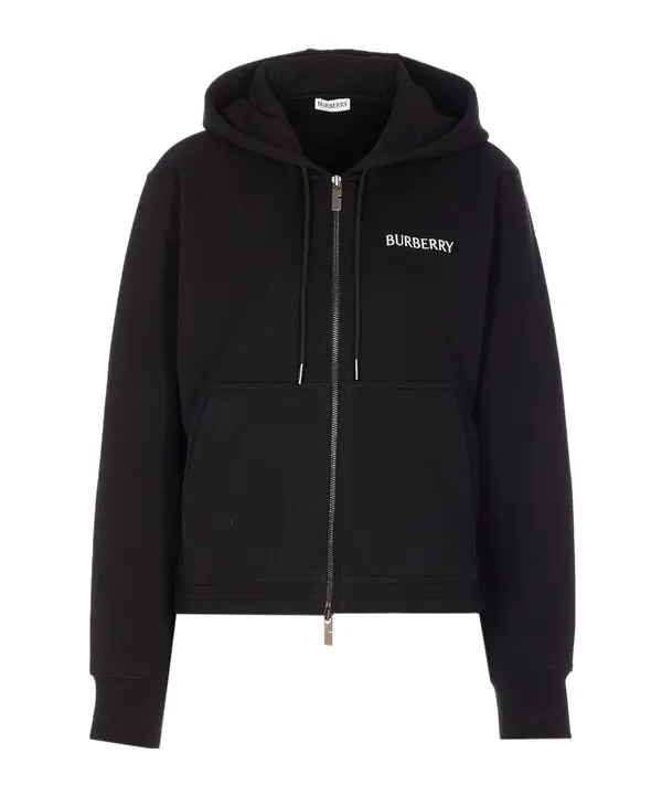 Burberry Logo Printed Zip-up Hoodie