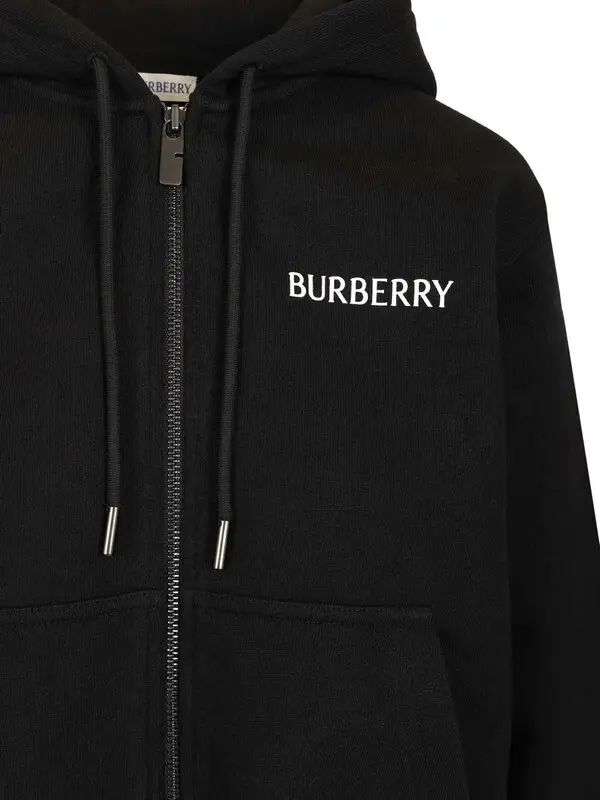 Burberry Logo Printed Zip-up Hoodie