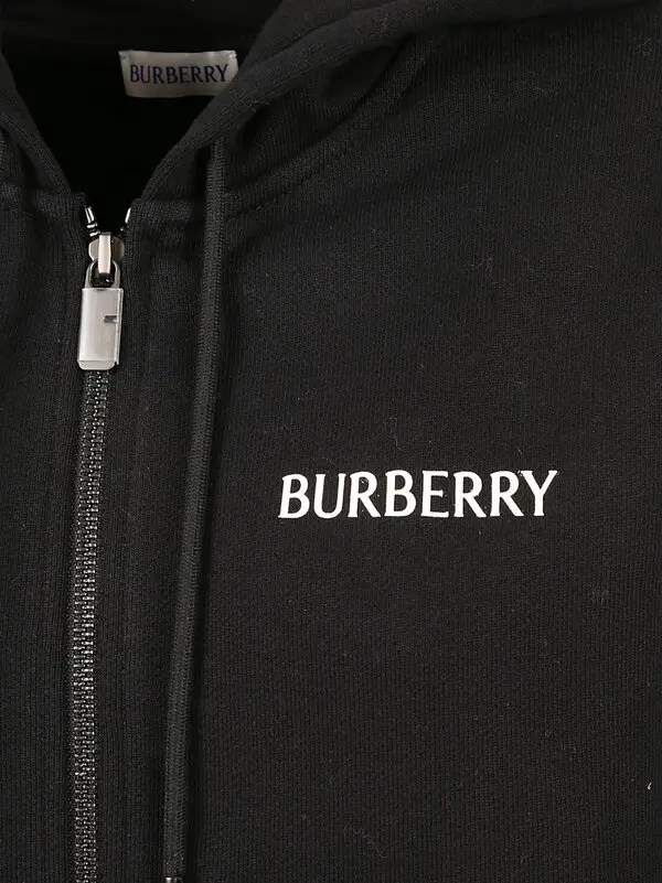 Burberry Logo Printed Zip-up Hoodie