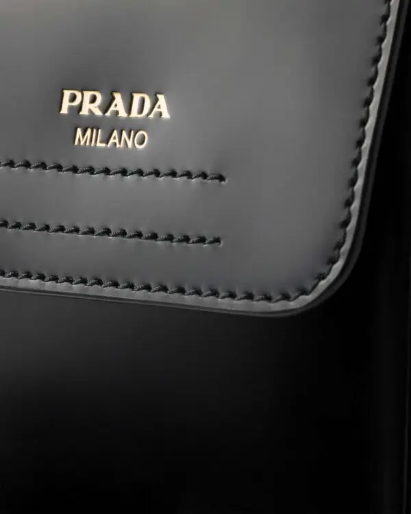 Prada Knee High Block Heel Boots With Pouch Detail