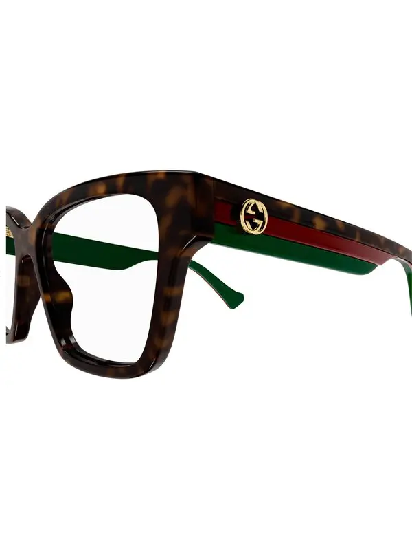Gucci Rectangular Logo Eyeglasses - Black