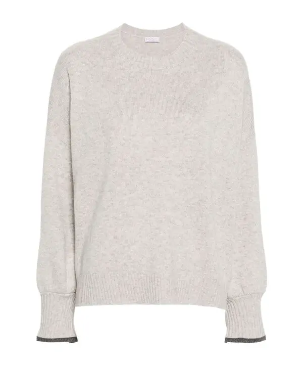 Brunello Cucinelli Mélange Cashmere Jumper - White