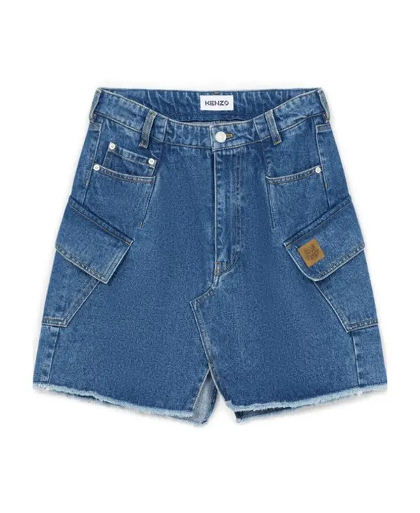 Kenzo Logo-patch Denim Mini Skirt