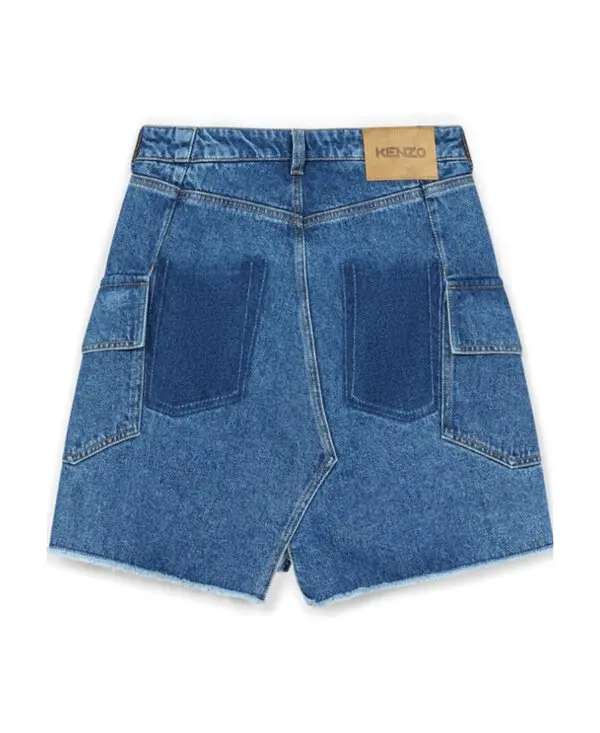 Kenzo Logo-patch Denim Mini Skirt