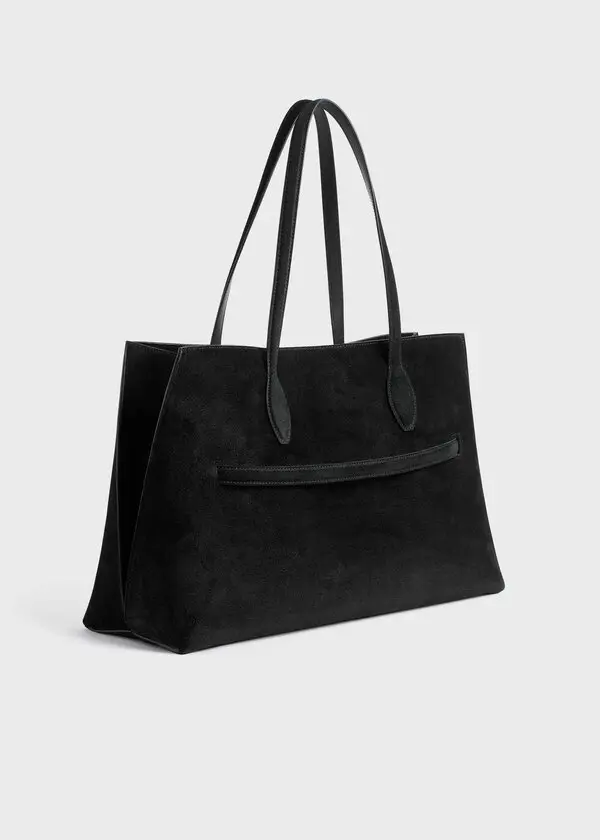 TOTEME Logo Embossed Lounge Tote Bag - Black