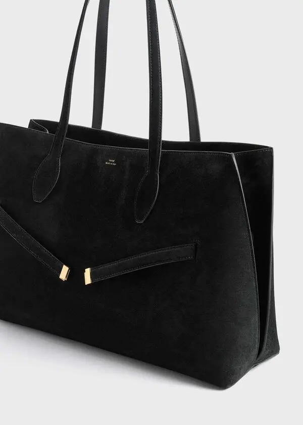 TOTEME Logo Embossed Lounge Tote Bag - Black