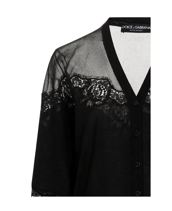 Dolce & Gabbana Lace Trim Cardigan