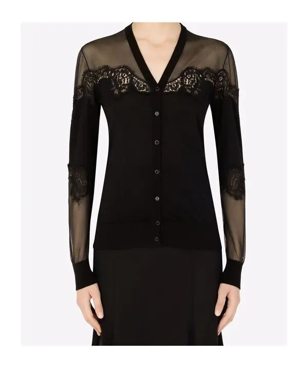 Dolce & Gabbana Lace Trim Cardigan