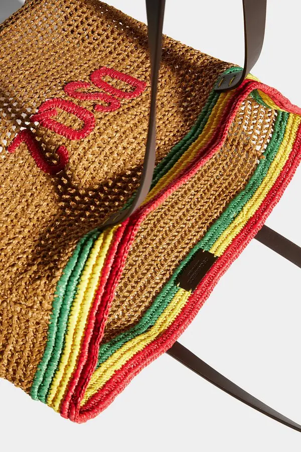 Dsquared2 Woven Tote Bag With Logo Detail