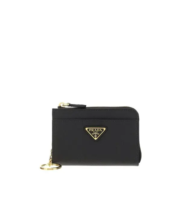 Prada Saffiano Leather Keychain - Black
