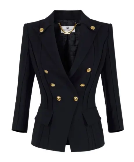 Elisabetta Franchi Double-breasted Blazer - Black