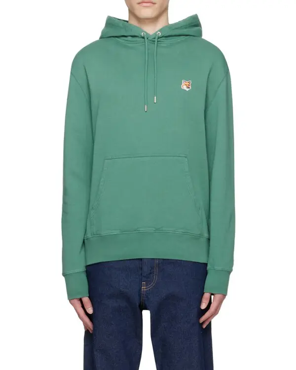 Maison Kitsuné Fox Head Patch Drawstring Hoodie - Blue