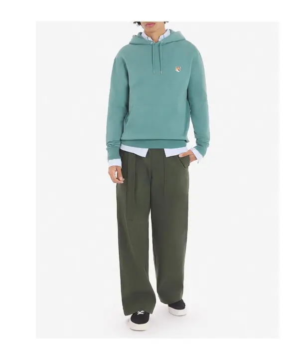 Maison Kitsuné Fox Head Patch Drawstring Hoodie