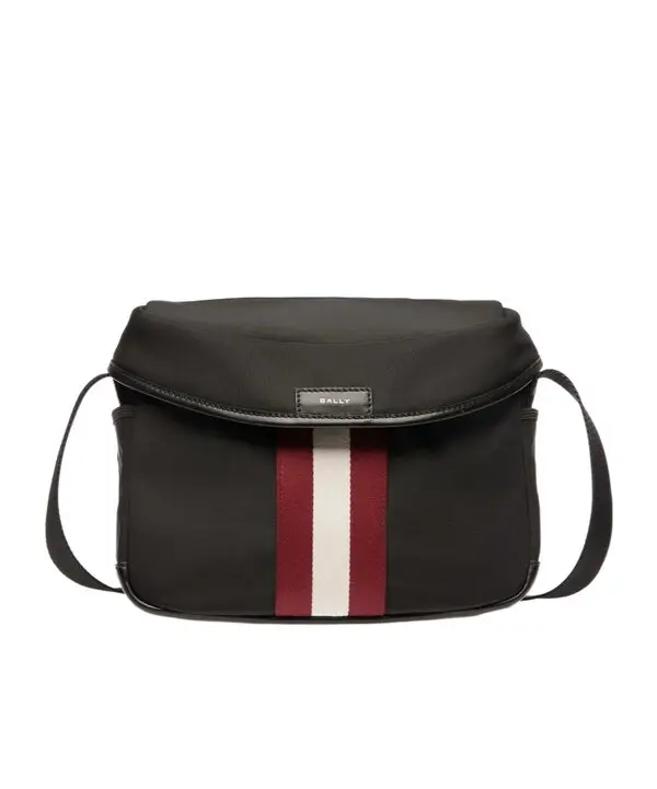 Bally Code Logo Patch Crossbody Bag - Black