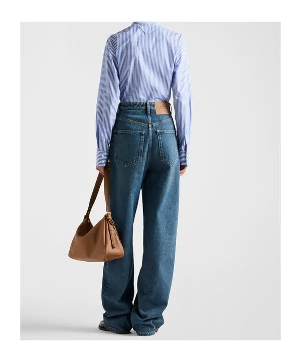 Prada Striped Shirt With Embellished Collar