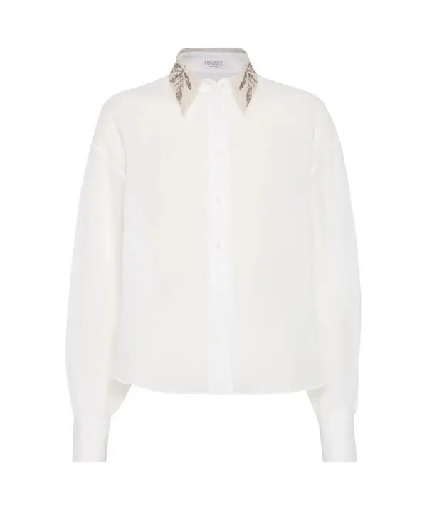 Brunello Cucinelli Floral Embroidered Shirt