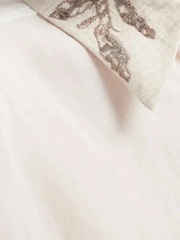 Brunello Cucinelli Floral Embroidered Shirt