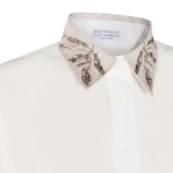 Brunello Cucinelli Floral Embroidered Shirt
