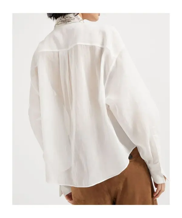 Brunello Cucinelli Floral Embroidered Shirt