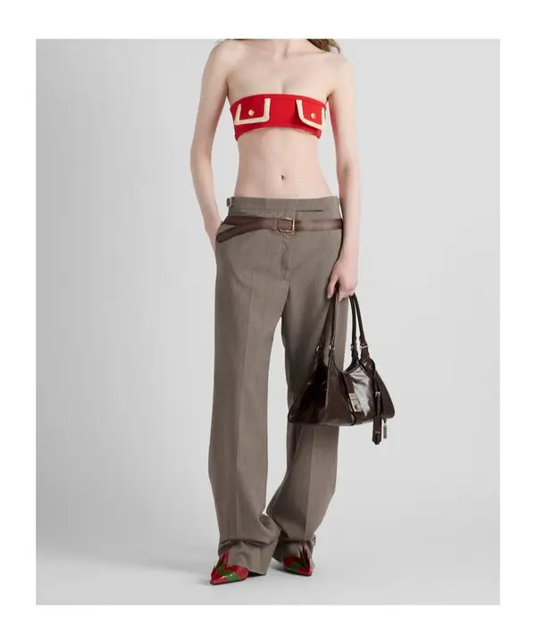Prada Belt-detailed Pleated Trousers